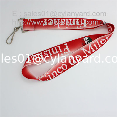 Full color digital print lanyard with standard swivel clip for cheap supplier