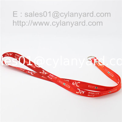 Personalized designer sublimation neck ribbon with metal clasp clip supplier