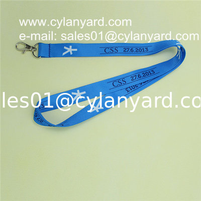 Full color sublimation neck lanyard with metal crimp and metal clasp supplier