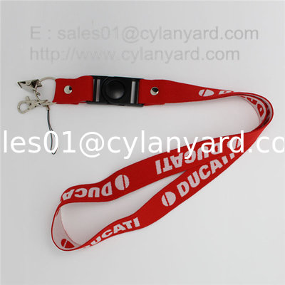 Custom made woven key lanyard with safety breakaway buckle supplier