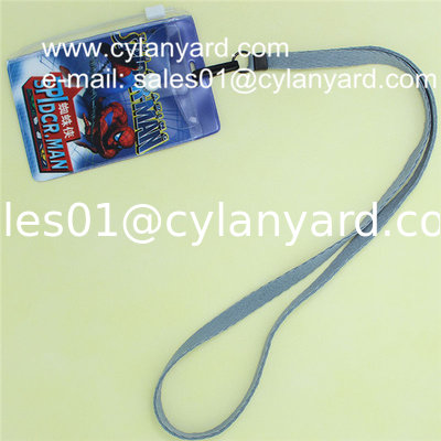 Cheap blank polyester id badge neck strap with print plastic pouch supplier