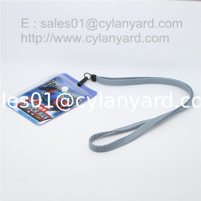 Cheap blank polyester id badge neck strap with print plastic pouch supplier