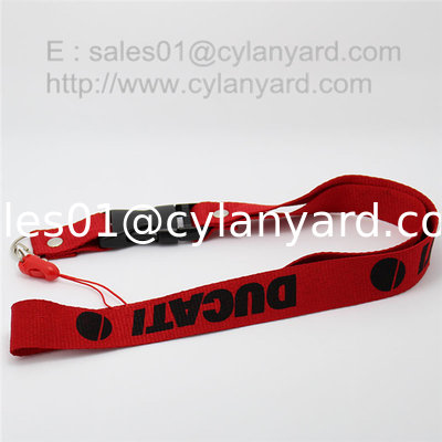 Personalized polyester rivet lanyard with plastic release buckle supplier