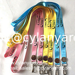 Luxury nylon lanyard with metal coin decoration, metal coin lanyards supplier