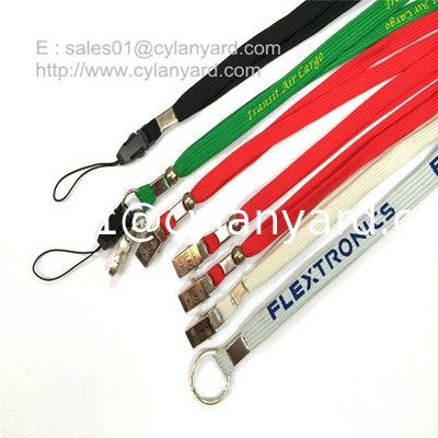 Tubular neck strap with metal crimp and metal bead supplier