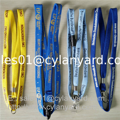 Tubular neck strap with metal crimp and metal bead supplier
