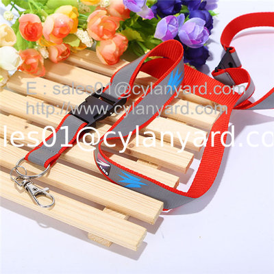 Safety reflective lanyard with release buckle visible at night supplier