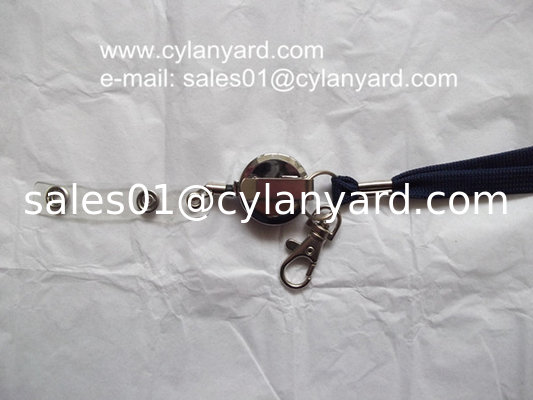 Luxury tube lanyard with metal retractible badge reel supplier