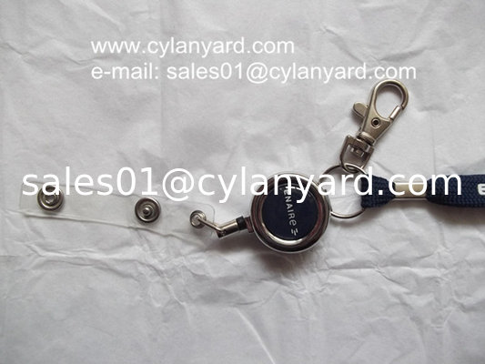 Luxury tube lanyard with metal retractible badge reel supplier