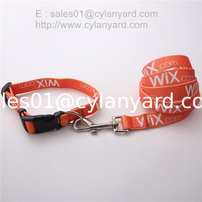 Sublimation ribbon dog collar and leash set, full color print polyester dog leads, supplier