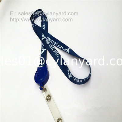 ID badge reel lanyard with plastic strap, retractable reel badge lanyards, supplier