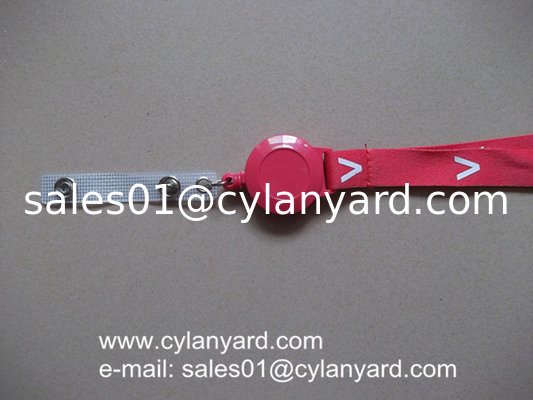 ID badge reel lanyard with plastic strap, retractable reel badge lanyards, supplier