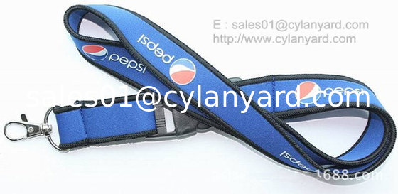 Dye sublimation neoprene neck strap with overlock edge supplier