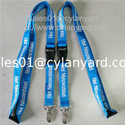 Dyed colour polyester lanyards with metal loop clip, dye colored badge lanyards, supplier