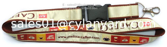 Polyester satin ribbon overlay neck strap lanyards, polyester with satin ribbon stitched, supplier