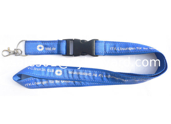 Polyester satin ribbon overlay neck strap lanyards, polyester with satin ribbon stitched, supplier