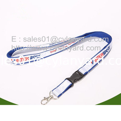 Polyester satin ribbon overlay neck strap lanyards, polyester with satin ribbon stitched, supplier
