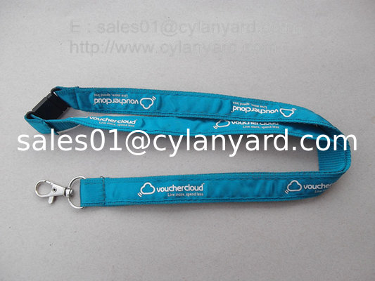 Polyester satin ribbon overlay neck strap lanyards, polyester with satin ribbon stitched, supplier