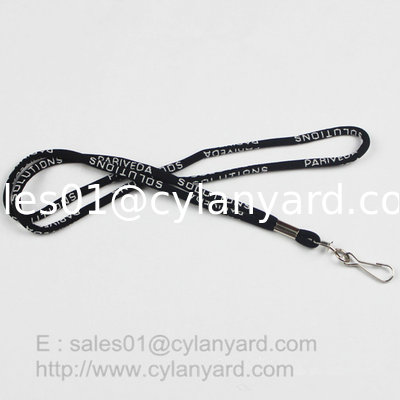 Round cord rope key holder lanyard, comfortable fabric round cord neck straps, supplier