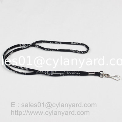 Round cord rope key holder lanyard, comfortable fabric round cord neck straps, supplier