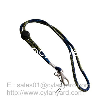 Round cord rope key holder lanyard, comfortable fabric round cord neck straps, supplier