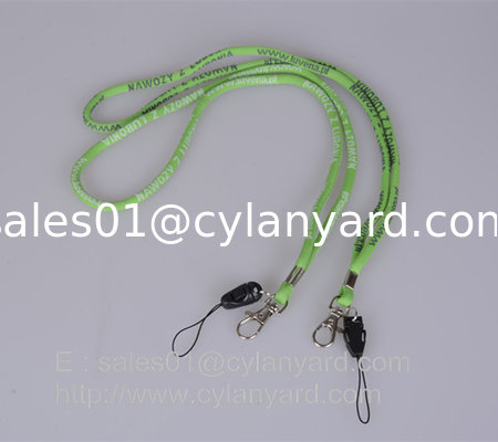 Round cord rope key holder lanyard, comfortable fabric round cord neck straps, supplier