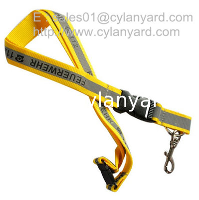 Secure reflective band lanyards with visibility at night, printed reflective lanyards supplier