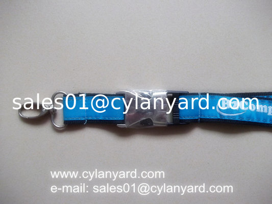 High Graded Jacquard Label Overlaid Lanyard With Metal Detachable Release Buckle supplier