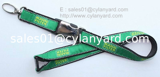 High Graded Jacquard Label Overlaid Lanyard With Metal Detachable Release Buckle supplier
