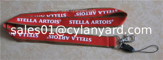 Woven Frame Polyester Lanyard with Metal Detachable Buckle, Woven Framed Ribbons supplier