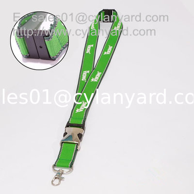 Woven Frame Polyester Lanyard with Metal Detachable Buckle, Woven Framed Ribbons supplier