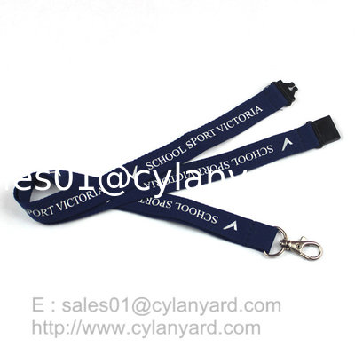 Blue Breakaway Clip Lanyards, Printed Polyester Lanyard with Breakaway Buckle supplier