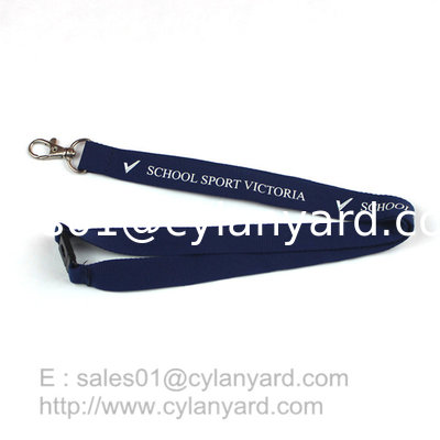Blue Breakaway Clip Lanyards, Printed Polyester Lanyard with Breakaway Buckle supplier