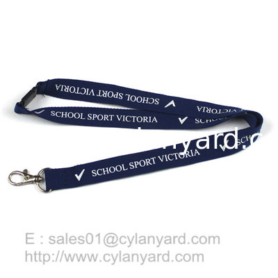 Blue Breakaway Clip Lanyards, Printed Polyester Lanyard with Breakaway Buckle supplier