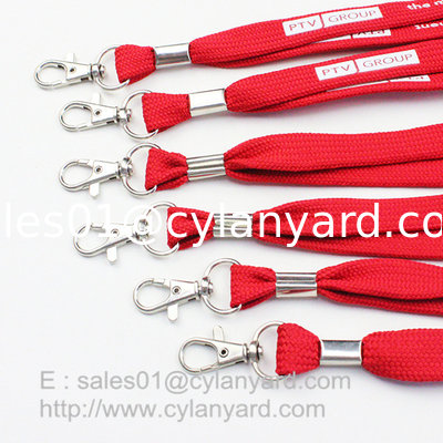 Inexpensive Tube lanyard with Swivel J hook, printed polyester tube lanyards supplier