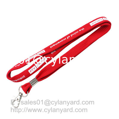 Inexpensive Tube lanyard with Swivel J hook, printed polyester tube lanyards supplier