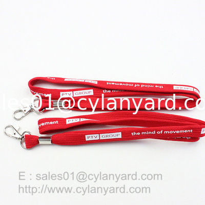 Tube Lanyard Neck Ribbon with Metal Rifle Trigger Hook, polyester tubular straps supplier