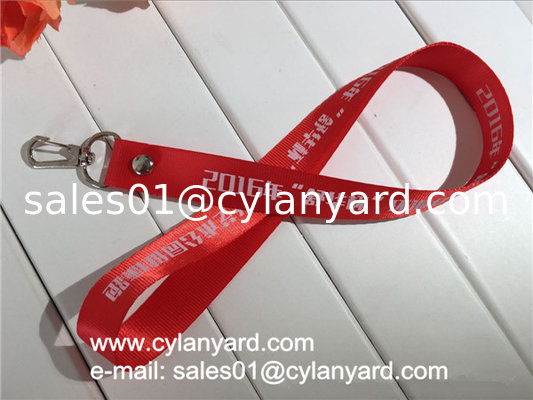 Nylon Ribbon Lanyard factory China, custom printed nylon neck ribbon with rivet supplier
