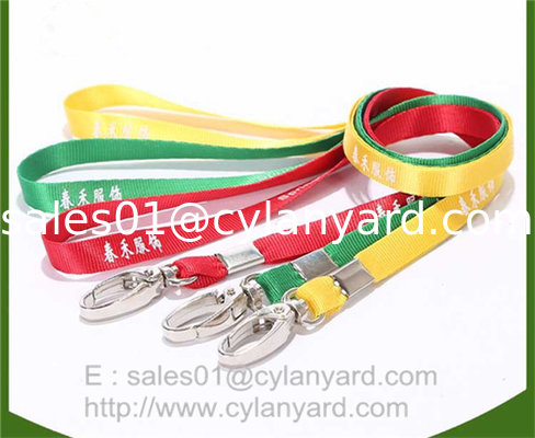 Nylon badge holder lanyards factory China, wholesale print nylon id badge ribbons supplier