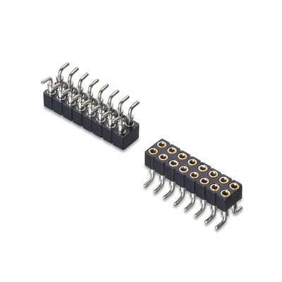 2.54mm round pin header  DIP type double row female header manufacturer wholesaler