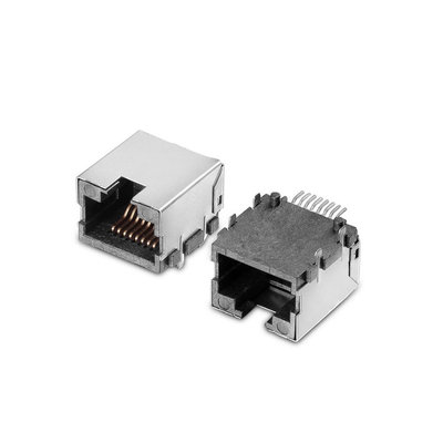 Good quality DIP type single socket RJ45 connector with shilder and lamp