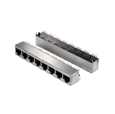 Good quality best selling Network Ethernet Female DIP type stright angle 1*8 RJ45 connector with led lamp