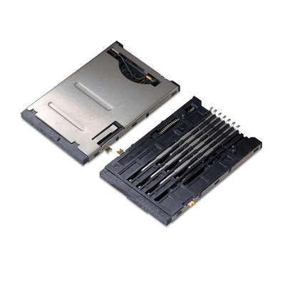 Electrical connector manufacturer wholesale 1.1mm pitch  8 circuits push-push micro SD Memory Card Connector