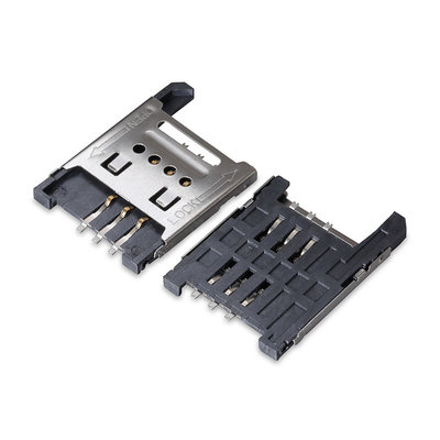 SIM and Combo card connector manufacturer wholesale 2.54mm pitch 6 circuits SIM Card Connector