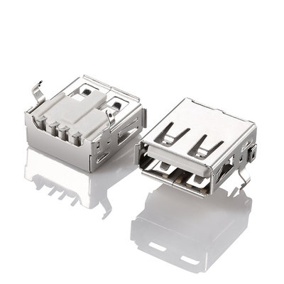 USB2.0 A type female straight plug in board short body type fork peg female usb connector