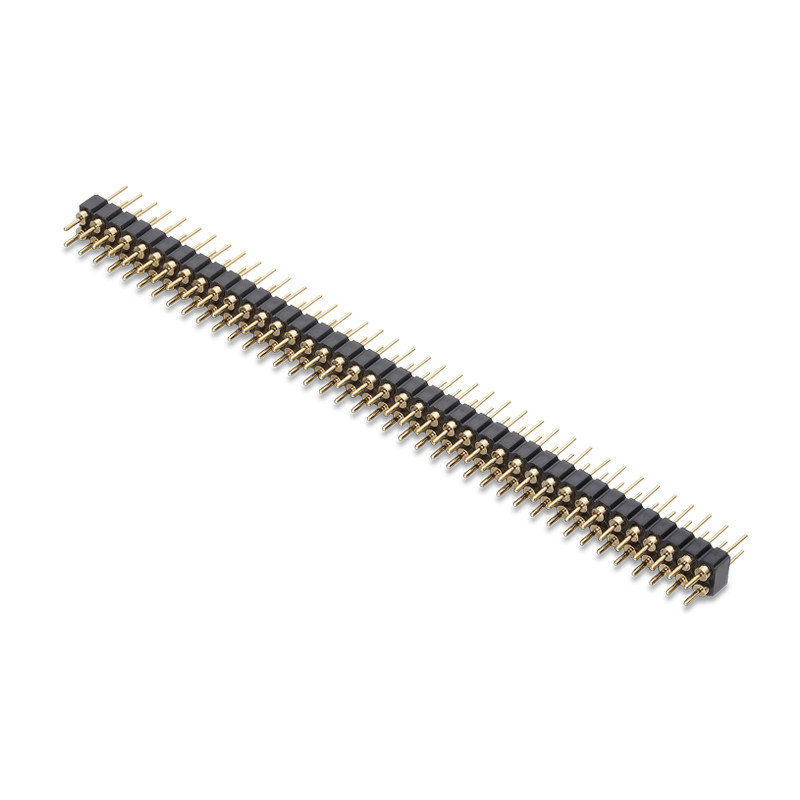 2.54mm round pin header  DIP type double row male header manufacturer and supplier