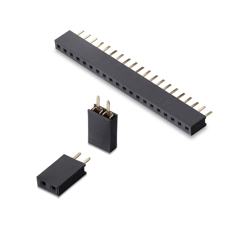 2.54mm DIP Type Female Header with U-Type Terminal single row female header connectors Dongguan female headers