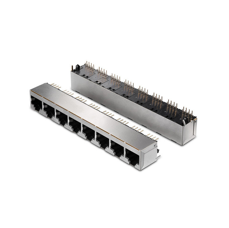 Good quality best selling Network Ethernet Female DIP type stright angle 1*8 RJ45 connector with led lamp