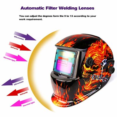 Dabu Solar Powered Welding Helmet Auto Darkening Professional Hood with Wide Lens Adjustable Shade Range