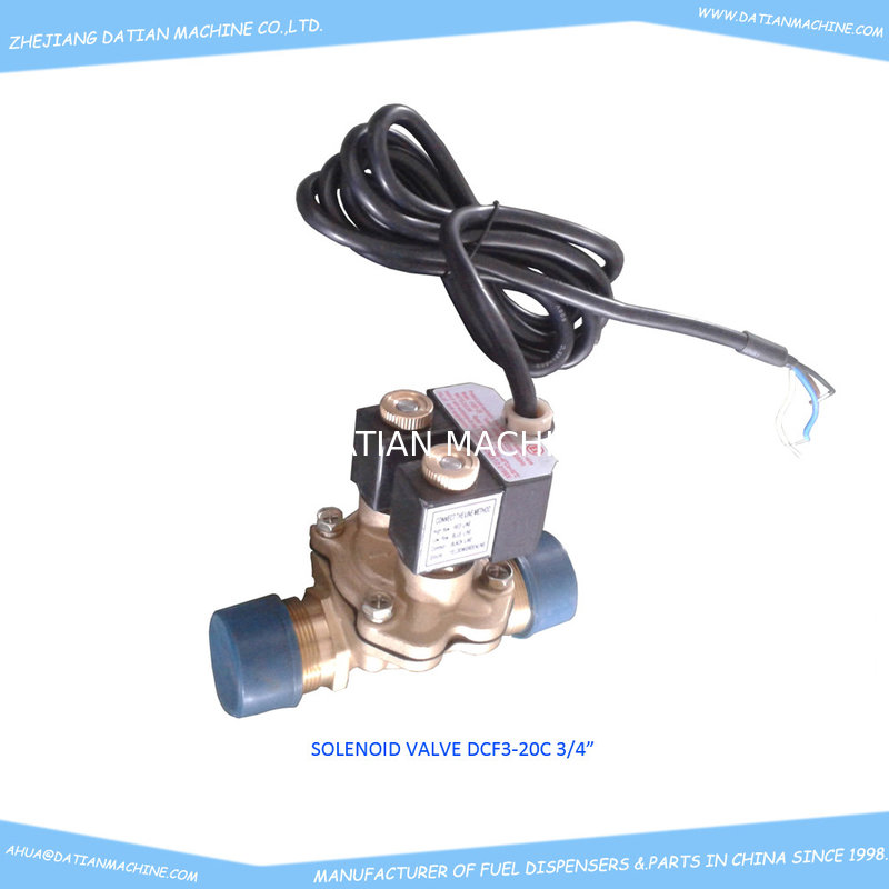 Double flow electromagnetic valves 220VAC, male threaded,  3/4",mounted on fuel dispenser
